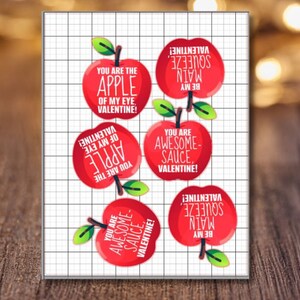APPLESAUCE Valentine Printable Tags Cards | Funny Apple Awesome-sauce ...