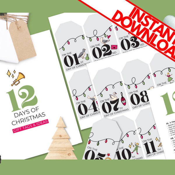 12 Days of Christmas Gift Tags - 60+ Gift Ideas for 2023