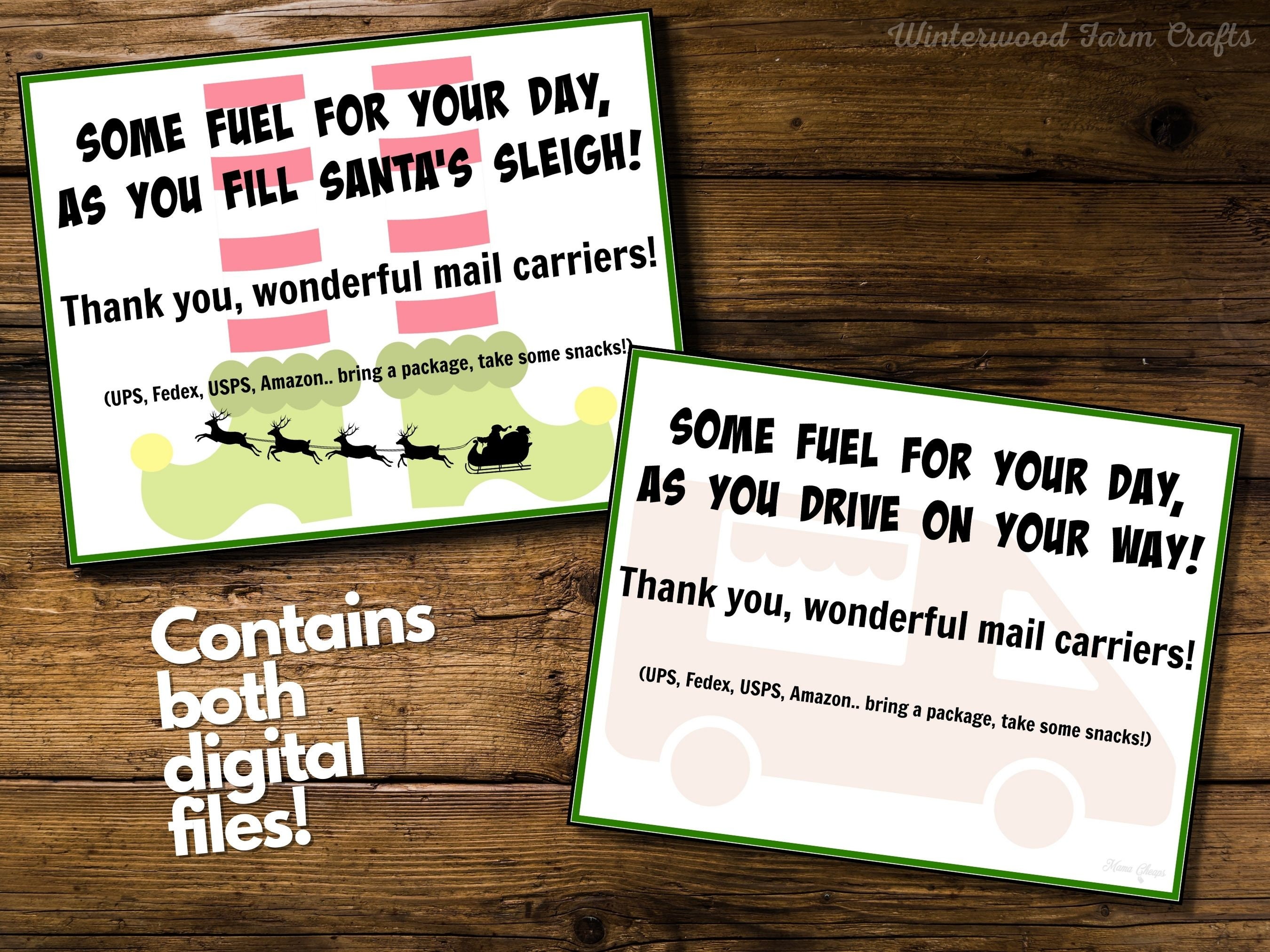 Mail Carrier Snack Bucket Thank You Sign Printable Sign Pack Instant ...