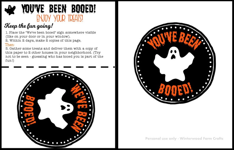 We've Been Booed Boo Your Neighbors Printable Sign Kit - Etsy