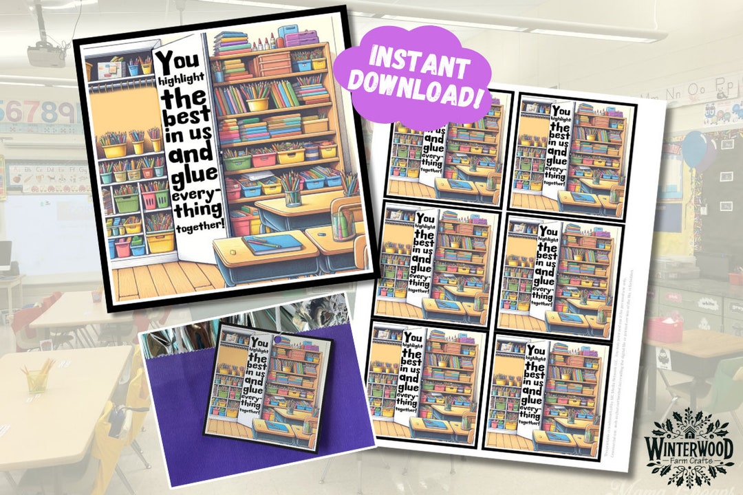 School Supplies Themed Gift Printable Tags | Easy Teacher Appreciation ...