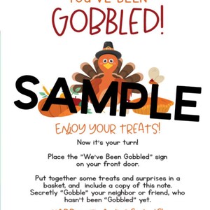 You've Been Gobbled | Thanksgiving Secret Gift Exchange | Fun Activity ...