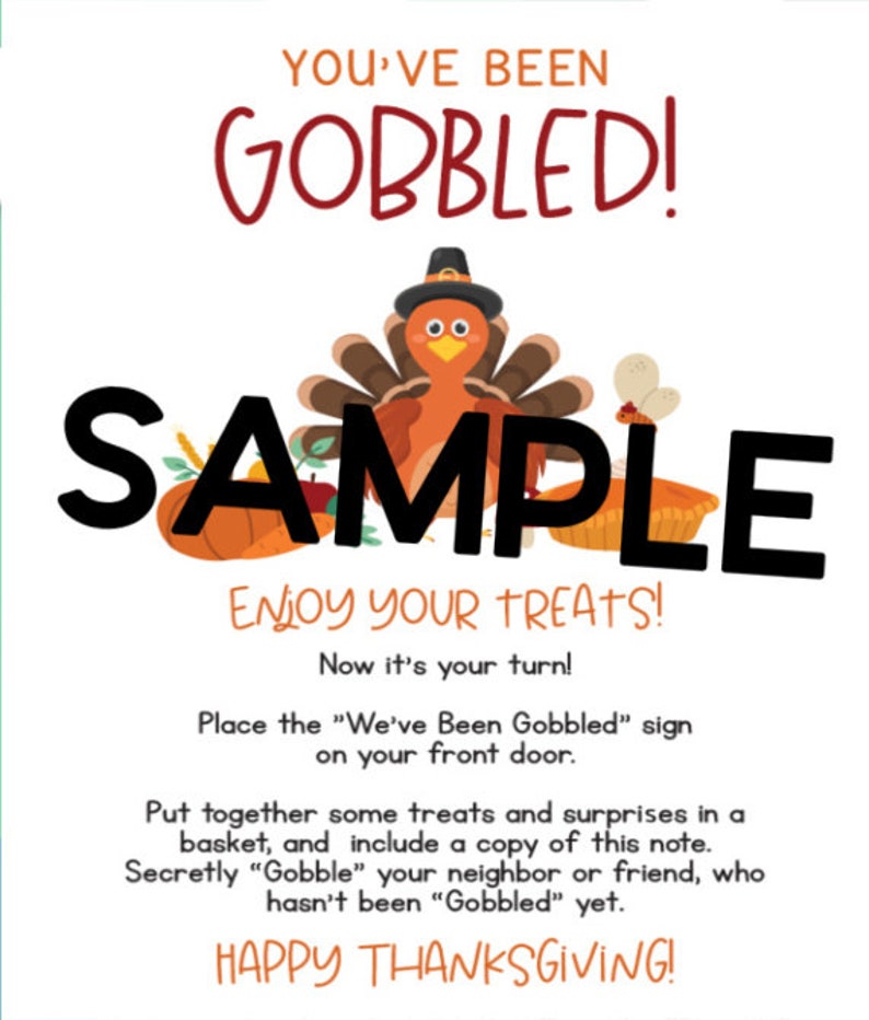 You've Been Gobbled | Thanksgiving Secret Gift Exchange | Fun Activity ...