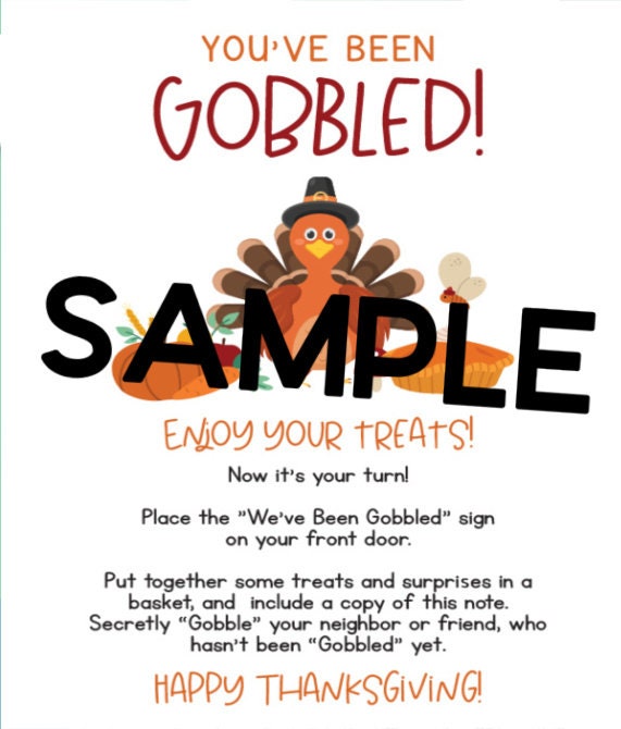 You've Been Gobbled | Thanksgiving Secret Gift Exchange | Fun Activity ...