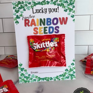 Skittles RAINBOW SEEDS Printable Candy Holders | DIY St. Patrick's Day ...