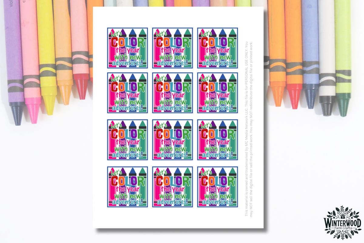 Printable Back-to-school Crayon-themed Gift Tags | Punny Teacher ...