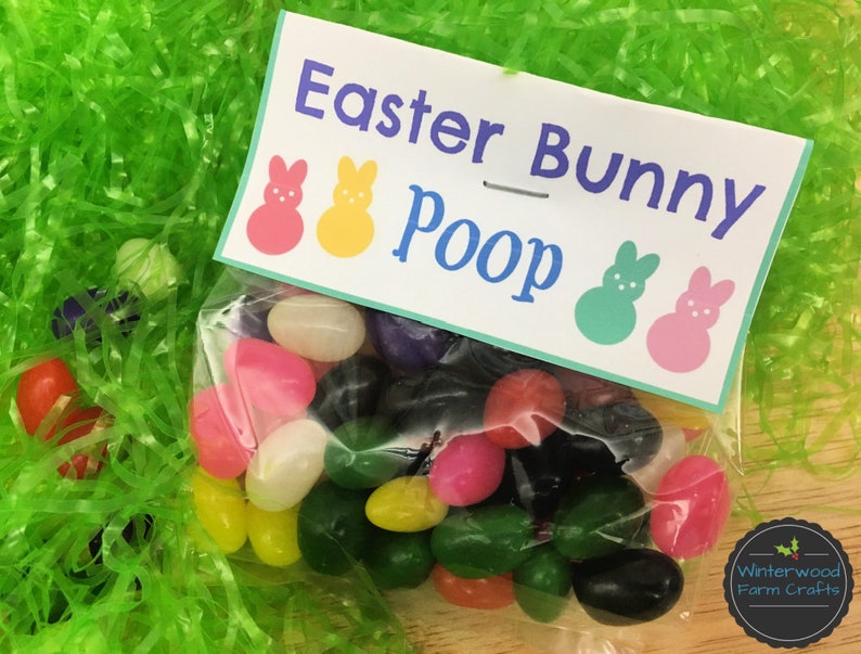 EASTER BUNNY POOP Printable Bag Topper Tags | Easter Basket Holiday ...