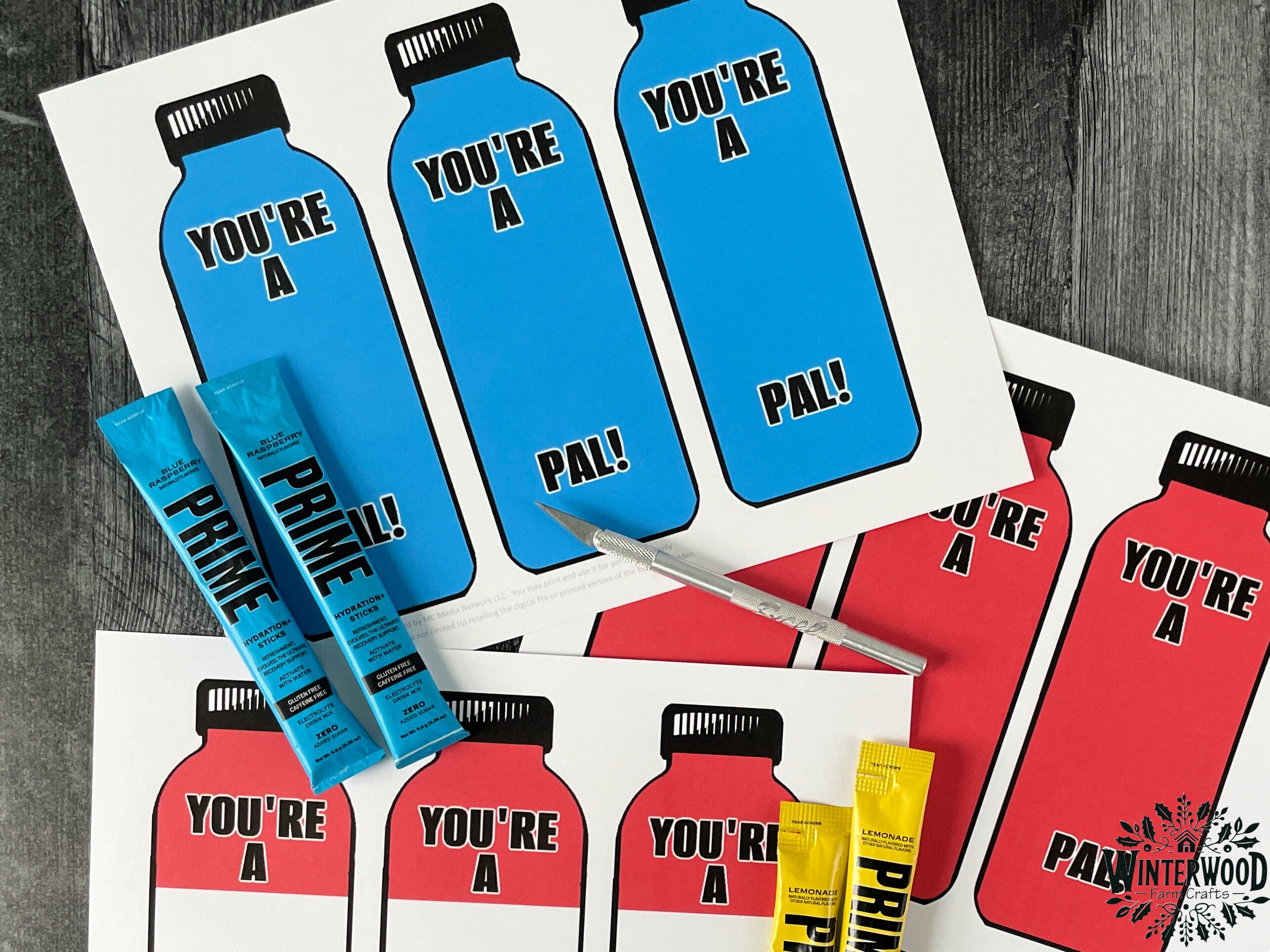 Printable Popular SPORTS HYDRATION Drink Packet Bottle Themed Card Team ...
