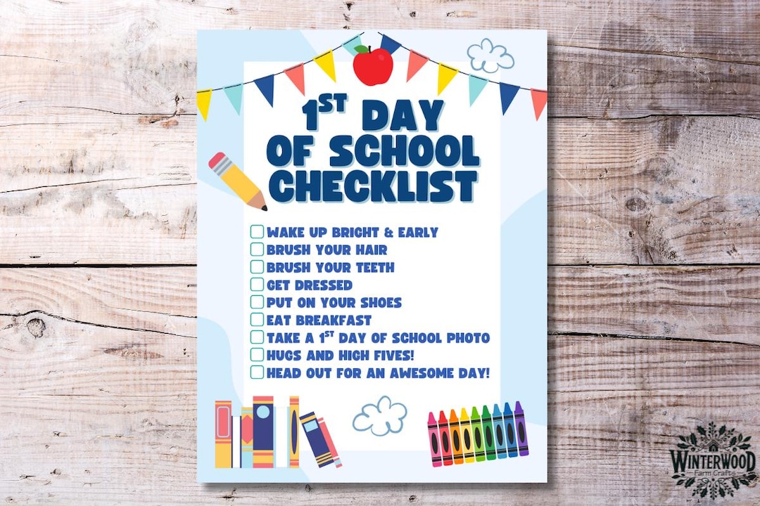 First Day of School Morning Checklist Printable | Back to School ...