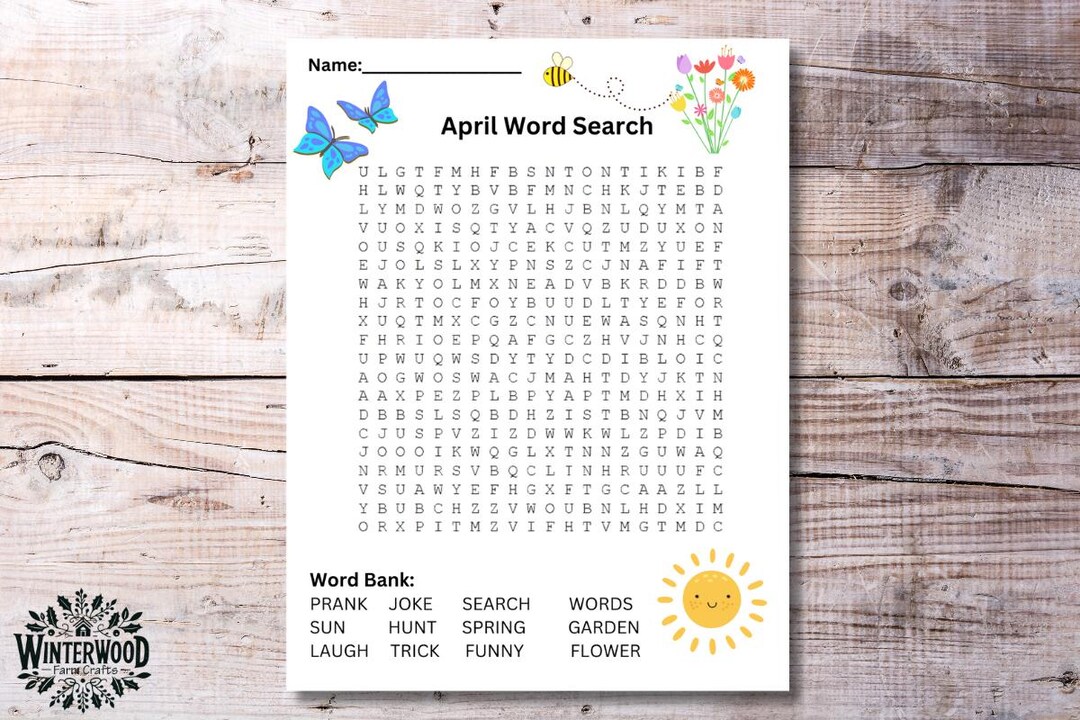 April Fools Impossible Word Search | Funny Printable Prank for Teachers ...