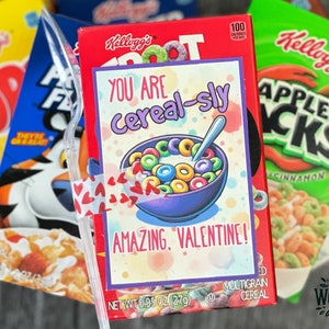 CEREAL Valentine Printable Cards | Funny Cereal-sly Pun Themed Class ...