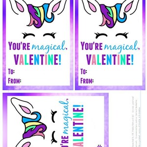 Printable MAGICAL UNICORN Themed Valentines | DIY Cards | Easy Candy ...