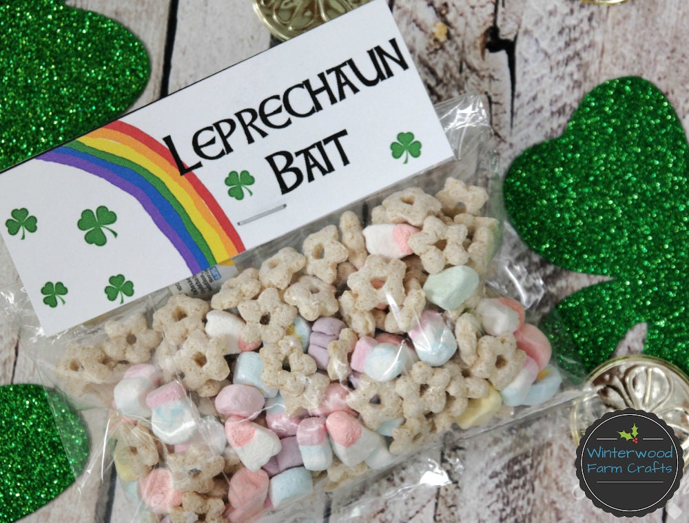 LEPRECHAUN BAIT Printable Bag Topper Tags | St Patrick's Day Party ...
