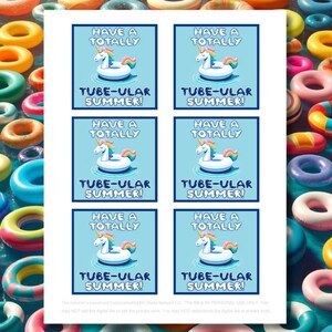 TOTALLY Tube-ular Summer Gift Tags Printable Cards | Fun Tubular Beach ...
