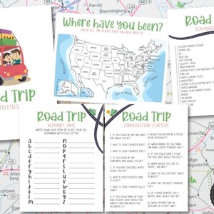 Printable ROAD TRIP ACTIVITY Pack for Kids | Instant Download | Boredom ...
