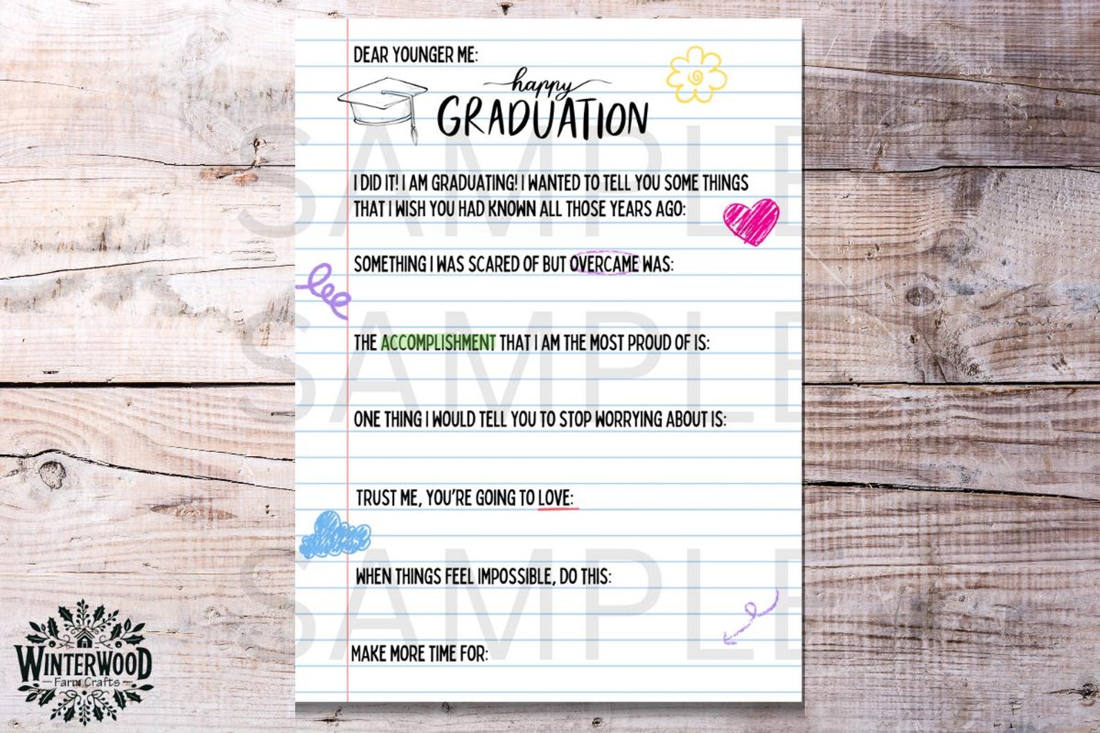 Dear Younger Me – Senior Letter Printable | Graduation Reflection ...