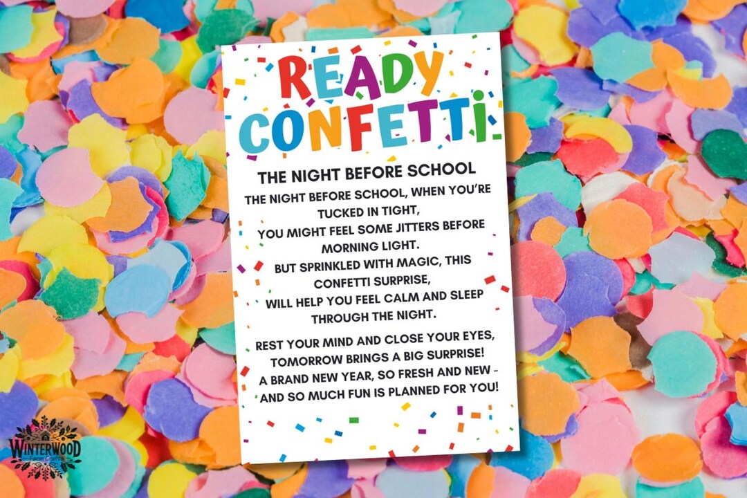 Ready Confetti Poem Tags for Back to School Meet the Teacher – 3.5x5 ...