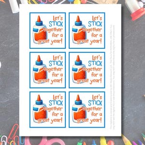 Printable Back-to-school Glue-themed Gift Tags | Punny Teacher ...