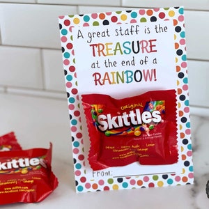 Printable Skittles Themed STAFF Appreciation Candy Holder Cards | DIY ...