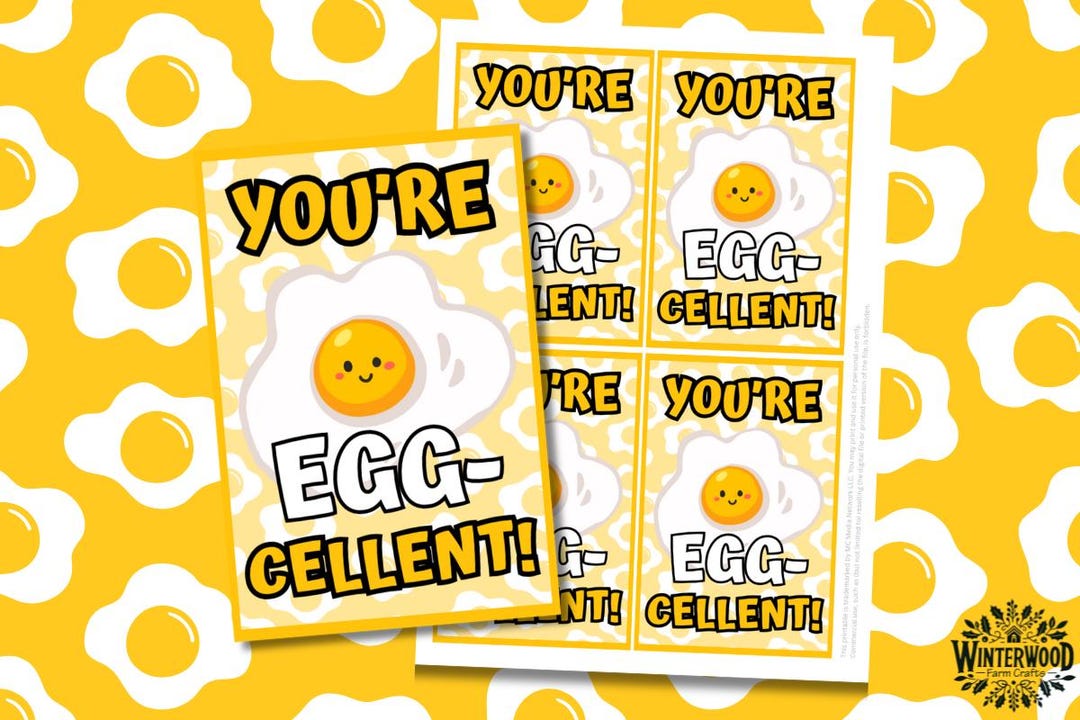 You’re Egg-cellent Printable Gift Tags, Egg Pun Back to School Favor ...