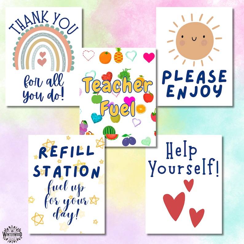 Teacher Appreciation Printable Signs Bundle | Faculty Room Decor | PTO ...
