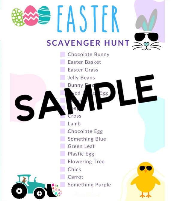 Printable EASTER SCAVENGER Hunt Holiday Activity Game | Easter Basket ...