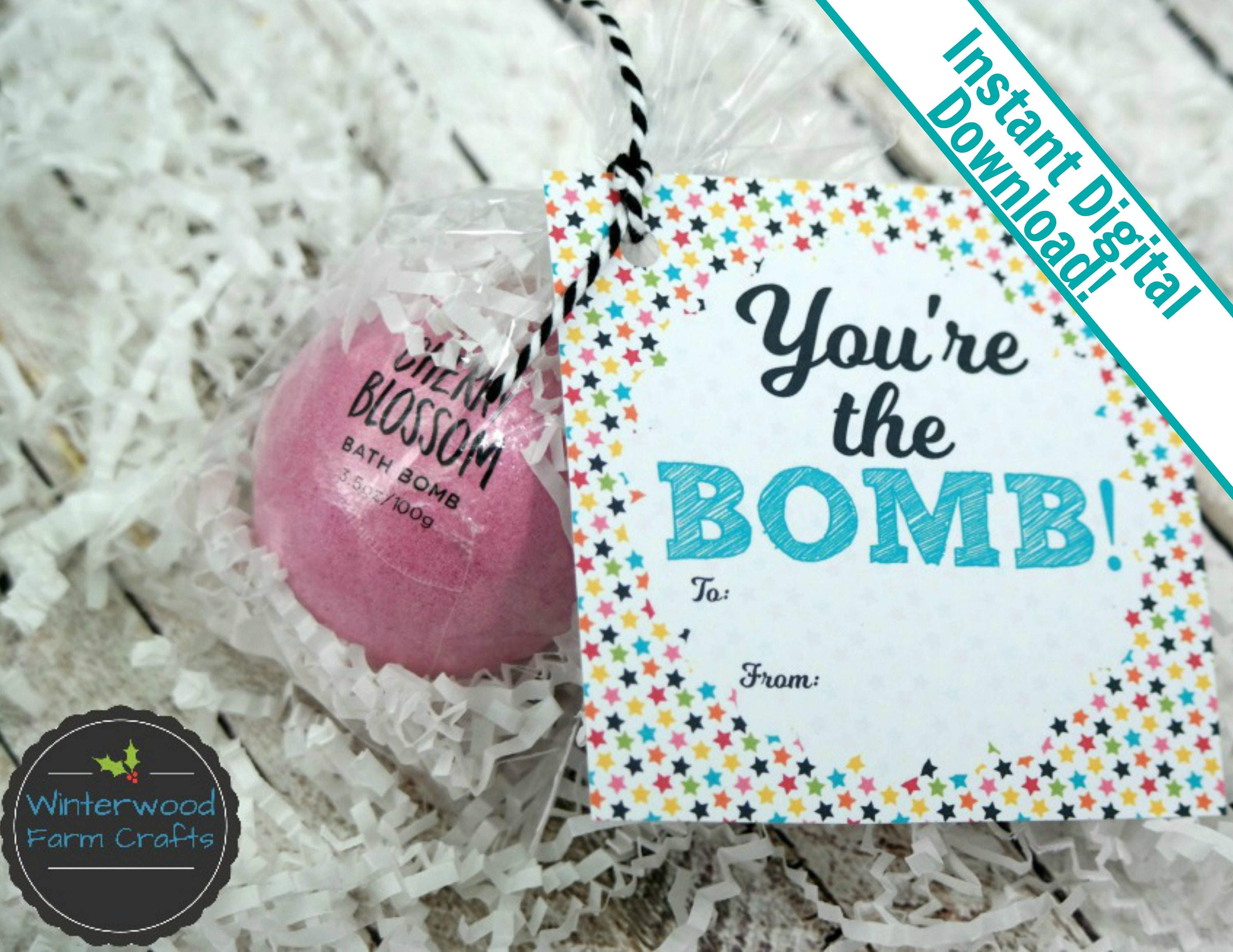 You're the Bomb Bath Bomb Printable Gift Tag - Etsy