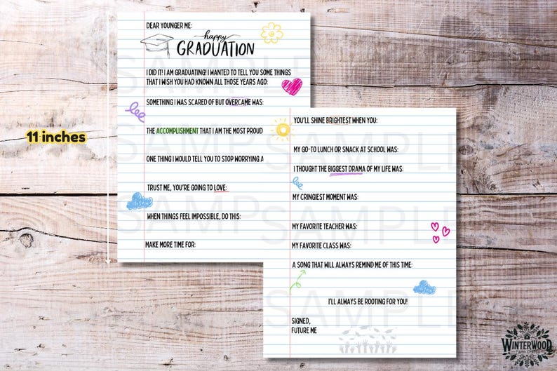 Dear Younger Me – Senior Letter Printable | Graduation Reflection ...