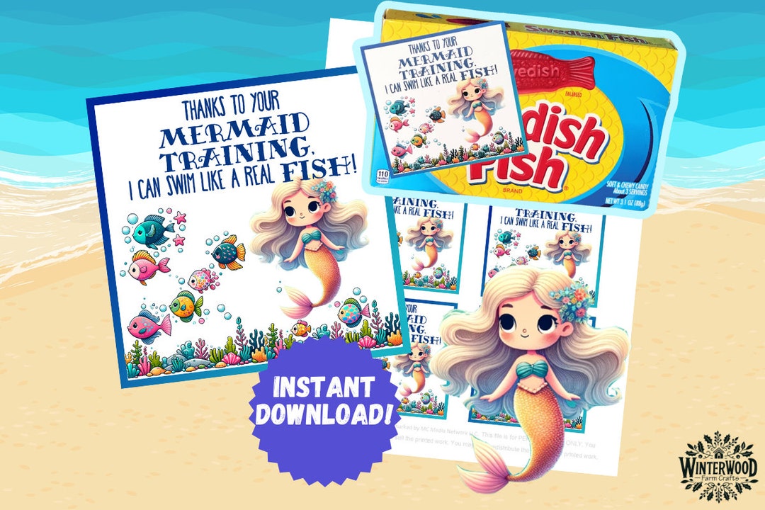 SWIM Coach Teacher Instructor MERMAID Swedish Fish Goldfish Themed ...