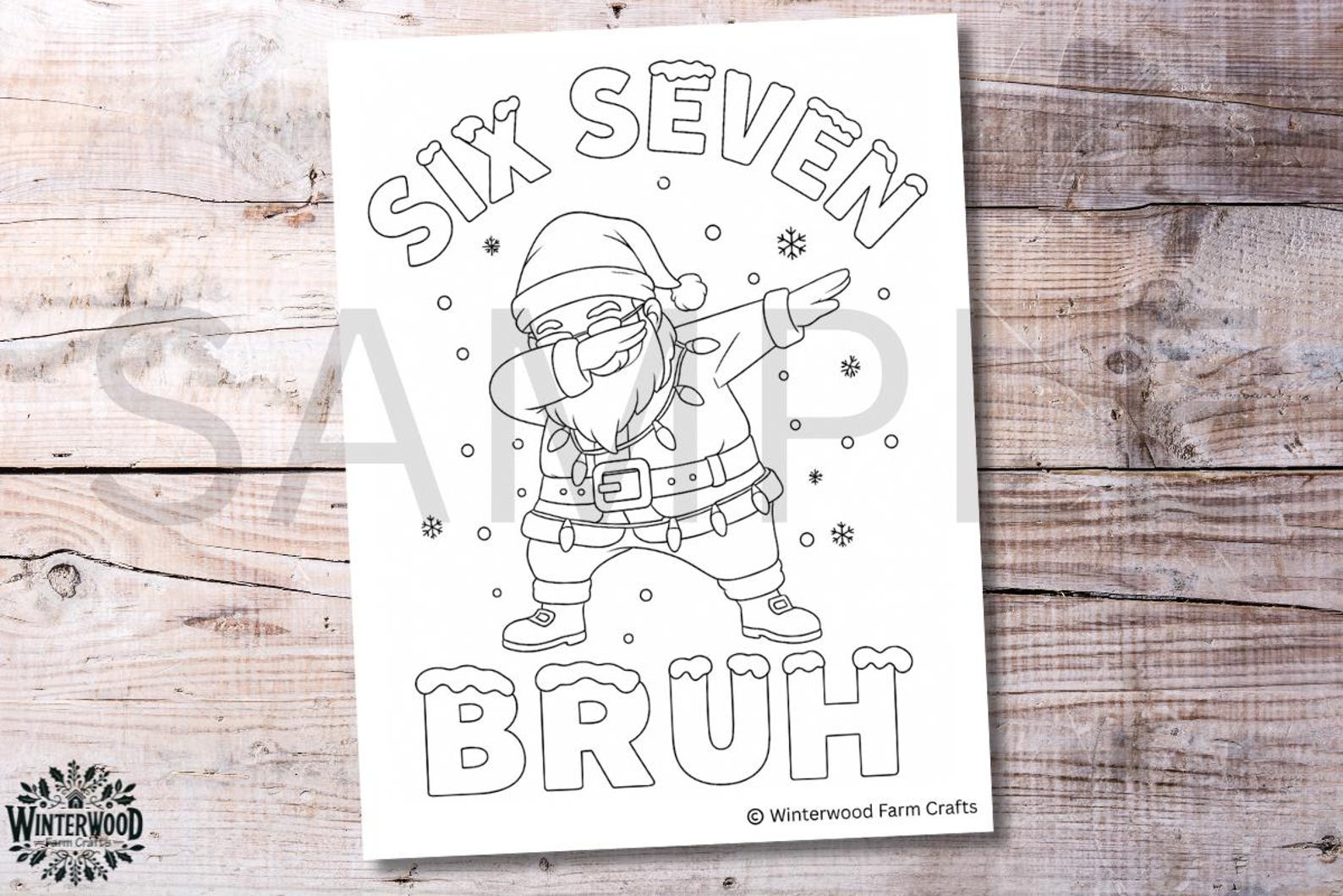 67 Christmas Coloring Pages Printable Pack | Six Seven Bruh Santa | 67 ...