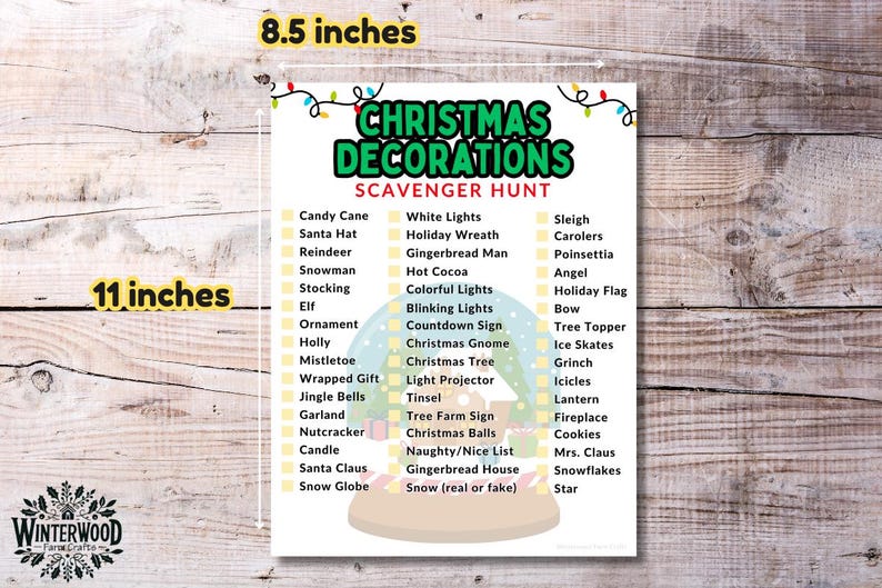 Christmas Decorations Scavenger Hunt Printable | Holiday Light ...