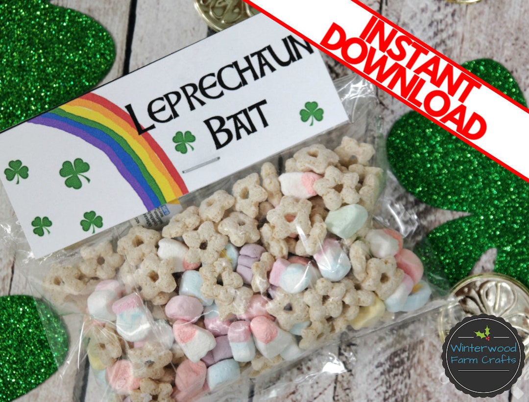 LEPRECHAUN BAIT Printable Bag Topper Tags | St Patrick's Day Party ...