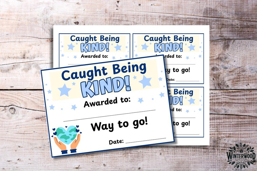 Caught Being Kind Printable Cards | Student Kindness Recognition ...