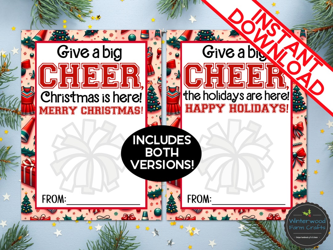 Printable CHEER Christmas Holiday Themed Gift Card Holders | DIY Cards ...