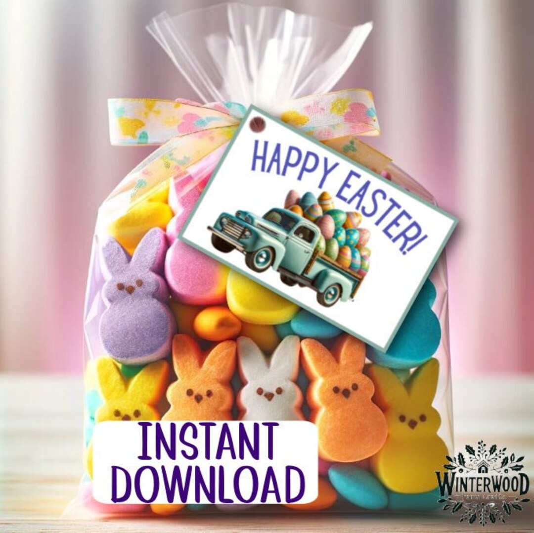 Happy EASTER Vintage Farm Truck Printable Gift Tags | Easter Basket ...