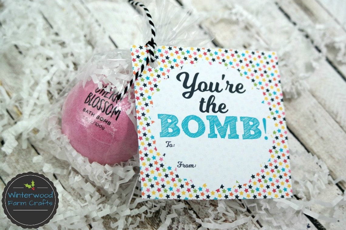You're the Bomb Bath Bomb Printable Gift Tag - Etsy