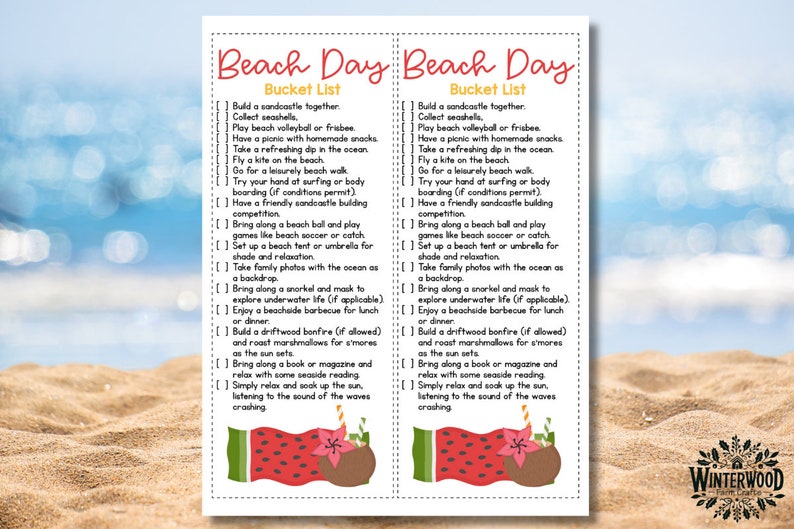 Printable BEACH Day GAMES and ACTIVITIES Pack | Diy Shore | Digital ...