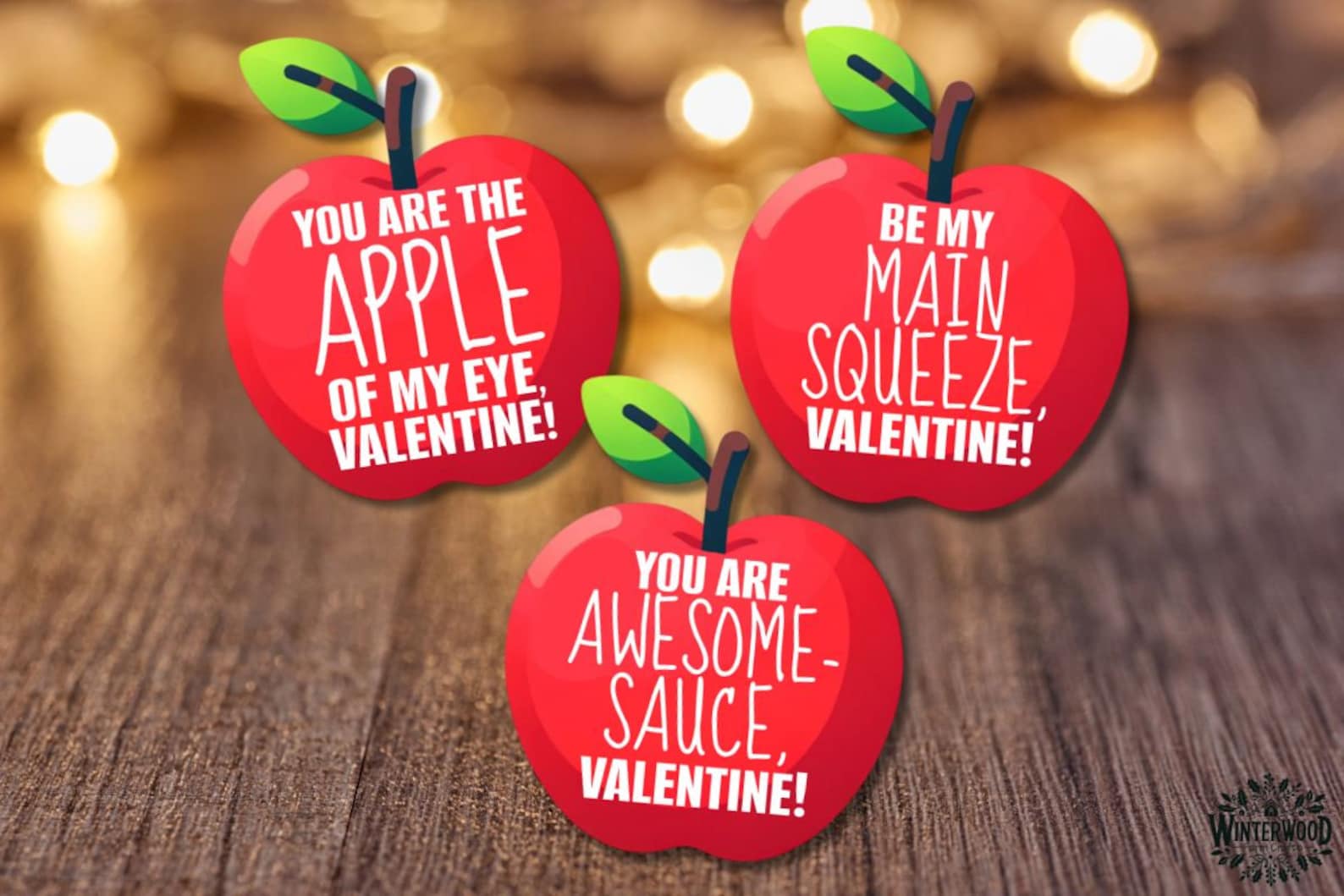 APPLESAUCE Valentine Printable Tags Cards | Funny Apple Awesome-sauce ...