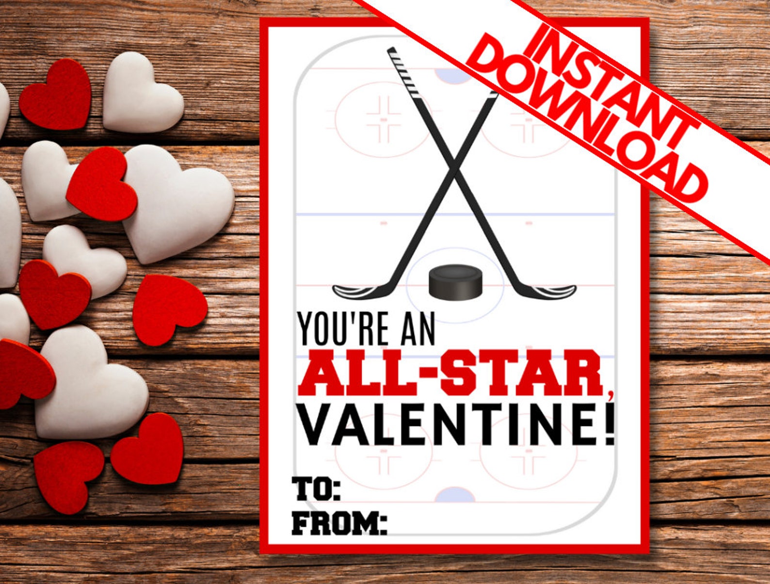 Printable Ice Hockey Themed Valentines | DIY Valentine | Sports ...