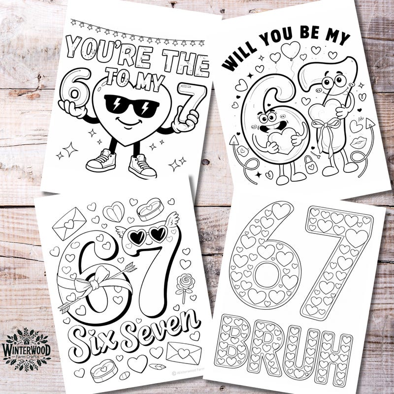 6 7 Coloring Pages - Etsy