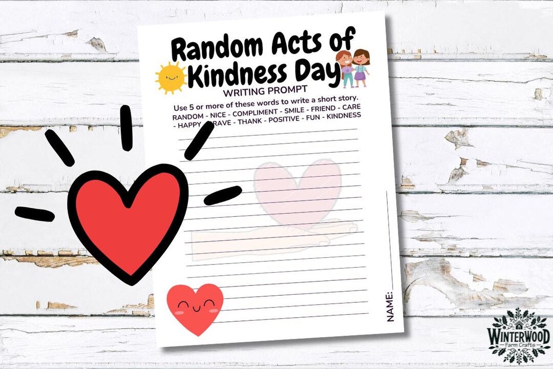 Random Acts of Kindness Day Writing Prompt | February 17 Kindness ...