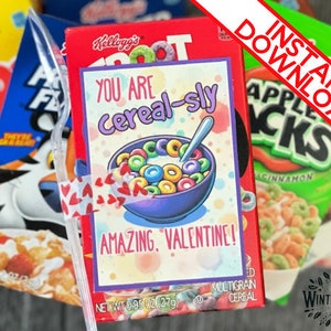 CEREAL Valentine Printable Cards | Funny Cereal-sly Pun Themed Class ...