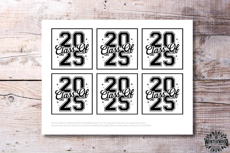 Class of 2025 Printable Graduation Tags – Black and White Senior Year ...