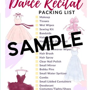 DANCE RECITAL Supplies Packing List | Checklist | Stage Box Essentials ...