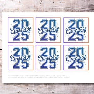 Class of 2025 Printable Graduation Tags – Colorful Senior Year Gift ...