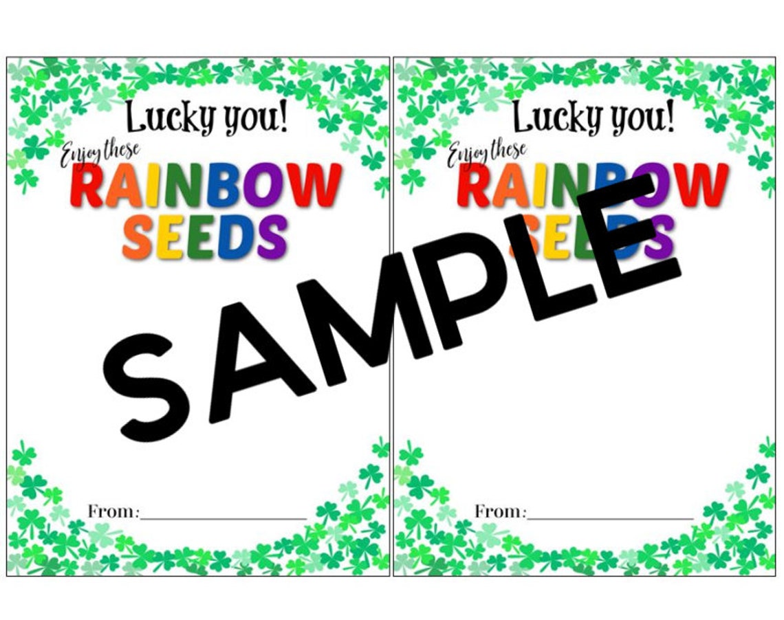 Skittles RAINBOW SEEDS Printable Candy Holders DIY St. Patrick's Day ...