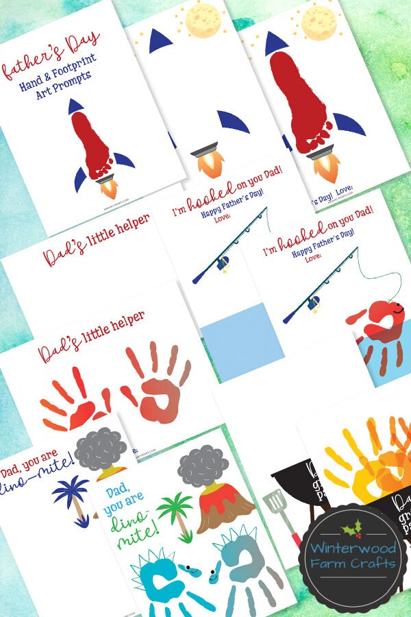 Printable Father's Day HANDPRINT ART Template Pack | DIY Gift Idea for ...