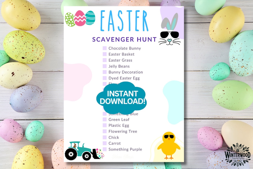 Printable EASTER SCAVENGER Hunt Holiday Activity Game | Easter Basket ...