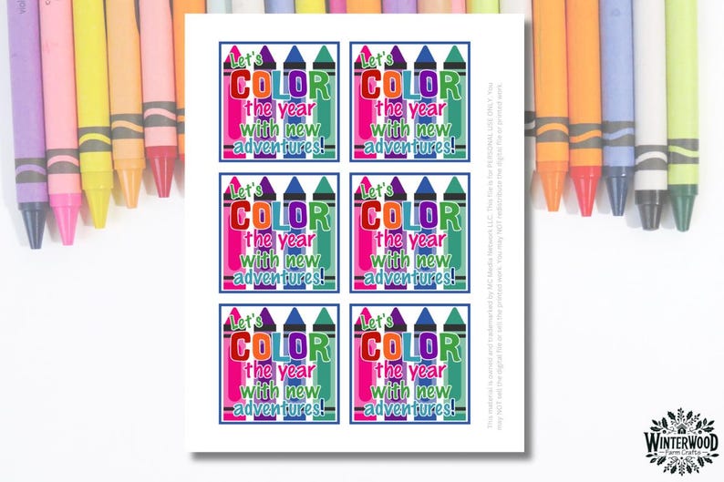 Printable Back-to-school Crayon-themed Gift Tags | Punny Teacher ...