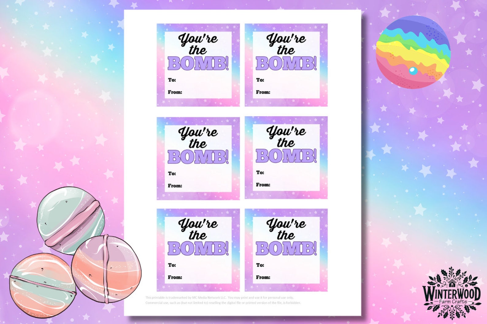 You're the Bomb Bath Bomb Printable Gift Tag | Easy Teacher ...